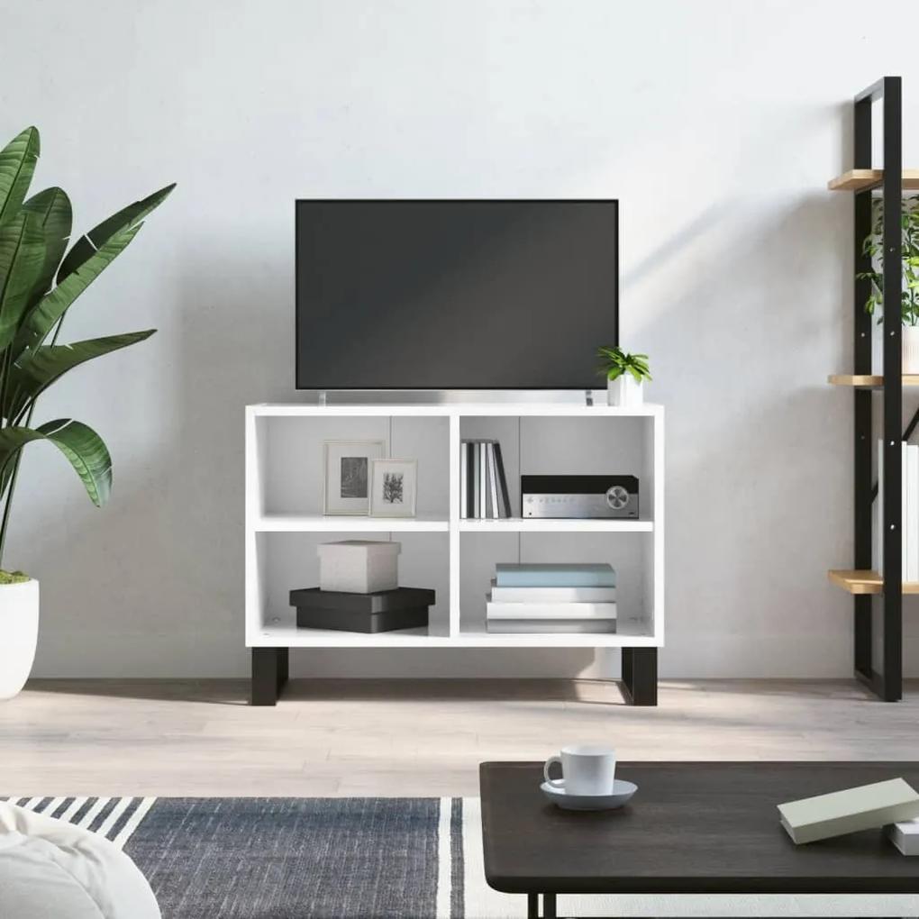 TV skříňka bílá s vysokým leskem 69,5x30x50 cm kompozitní dřevo - Default Title