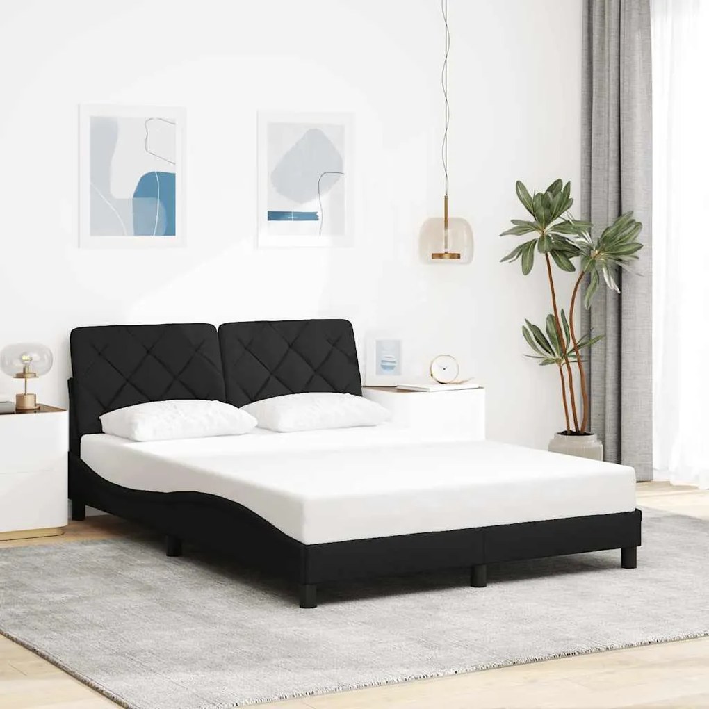 Rám postele bez matrace černý 120 x 200 cm textil 3310589