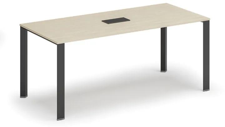 Stůl INFINITY 1800 x 900 x 750, grafit + stolní zásuvka TYP V, černá