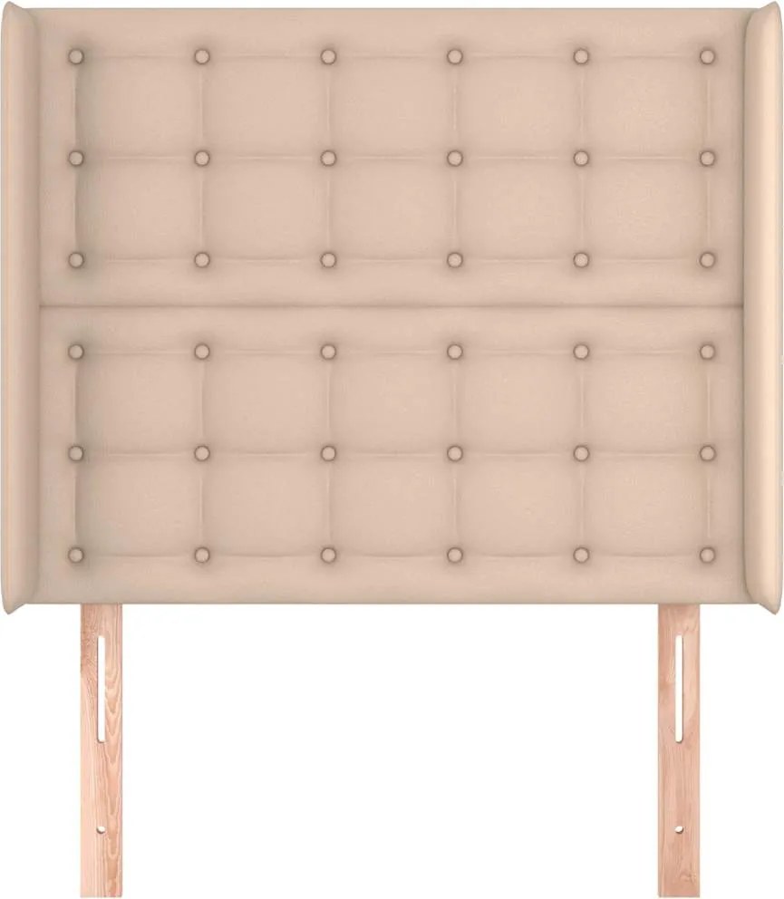Čelo postele typu ušák cappuccino 83x16x118/128 cm umělá kůže 3119657