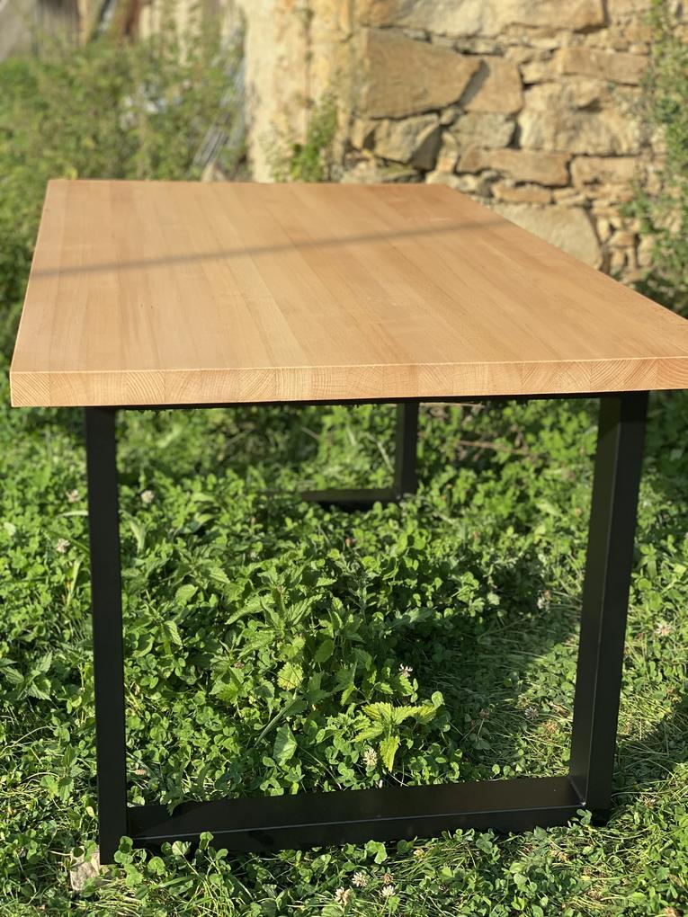 Wudboys Jidelní stůl - Square No.1 Barva kovu: Bílá, Dřevo: Dub lamino - dle vzorníku, Rozměr: 1400x900, moderní skandinávský styl