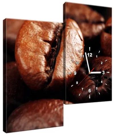 Tištěný obraz s hodinami Detail zrnka kávy 60x60cm ZP2444A_2J