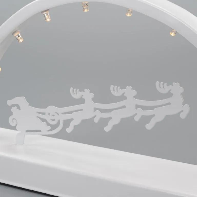MAXXIVA® 86214 Metall Lichterbogen Schwibbogen 10 LED warm weiß Batterie Timer Weihnachten