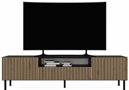 Televizní stolek RTV Kama 160/slim - černá/lamely