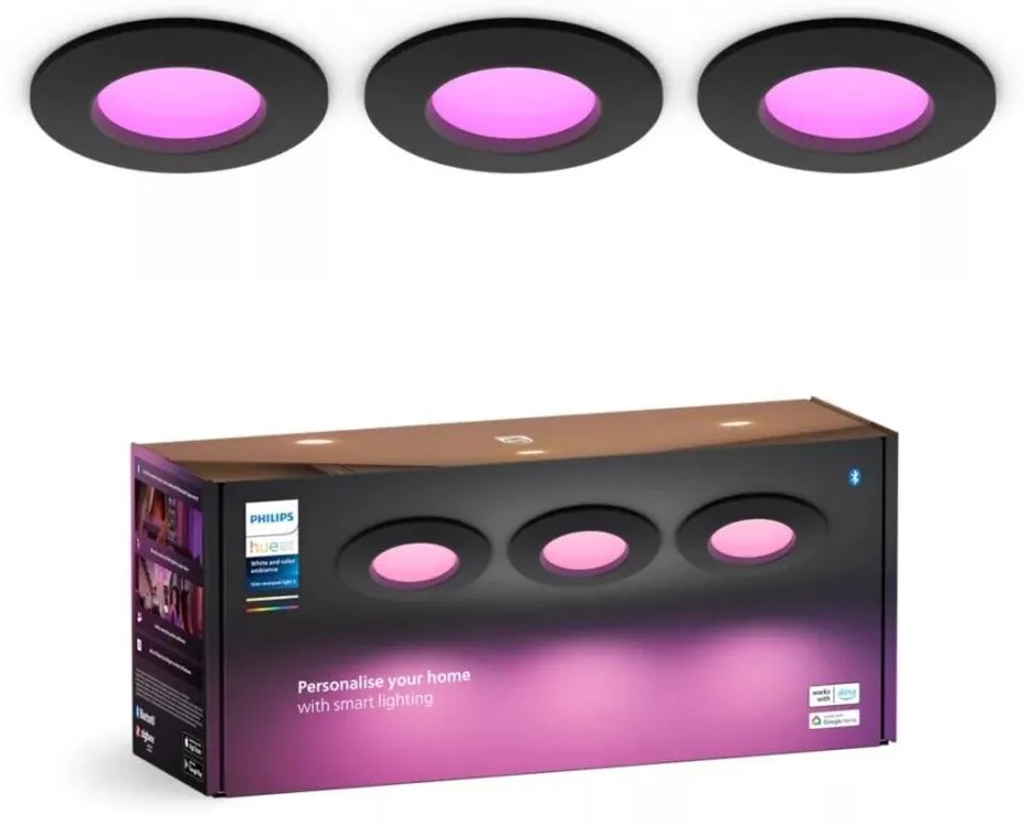 Philips -SADA 3x LED RGBW Stmívatelné koupelnové svítidlo Hue SLIM LED/8,3W/230V