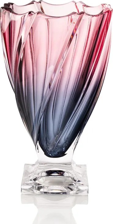 BOHEMIA PONTI SMOKE PINK VÁZA NA NOZE 330MM