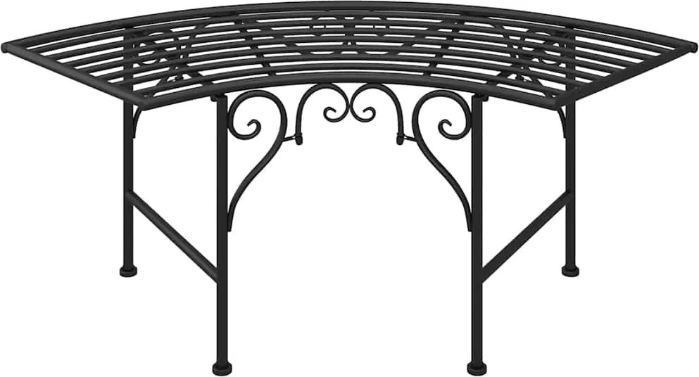 Lavice kolem stromu 113 cm černá ocel 318826