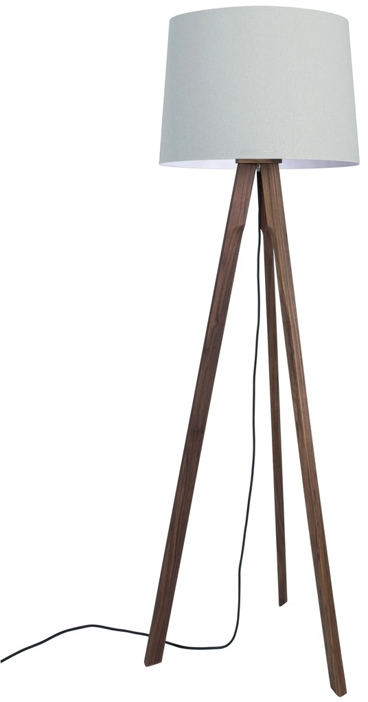 Herzblut 11815.80 Tre, stojací lampa z olejovaného ořechu, stříbrnošedé stínítko, 1x60W E27, výška 157cm