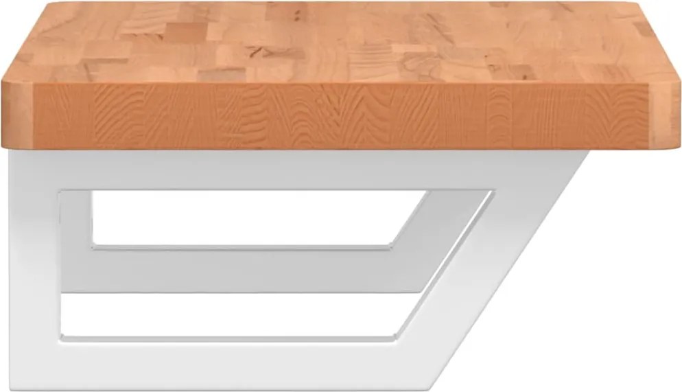 Deska pod umyvadlo nástěnná ocel a masivní bukové dřevo 3302378