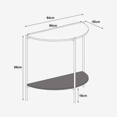 Konzolový stolek na kovových nohách TUMILLO