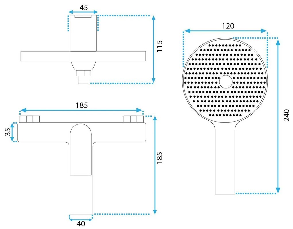Nástěnná vanová baterie REA AVALON, měď kartáčovaná