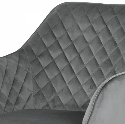 Jídelní židle šedá sametová látka, kovové nohy, černý matný lak DCH-425 GREY4