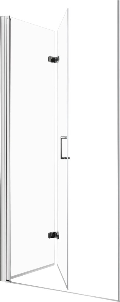 Novoterm Zalamovací otočné sprchové dveře NV-Style DR CHR 80, chrom/transparent - bez vaničky
