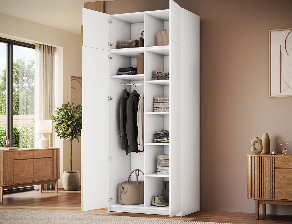 ADRK Furniture Alera II s nástavcem Skříň s otočnými dveřmi ADRK-W-ALER-100-WG