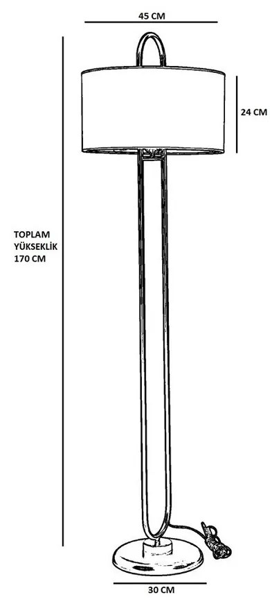 Designová stojanová lampa Kahlilia 170 cm krémová