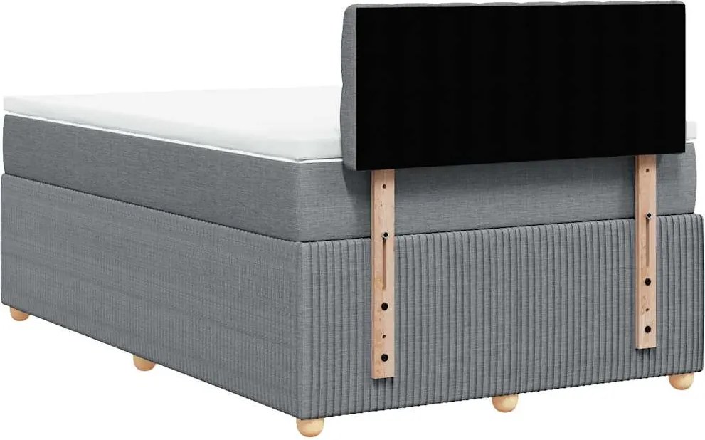 Box spring postel s matrací světle šedá 120x190 cm textil 3287402
