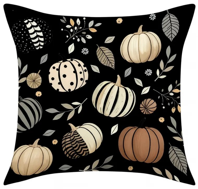 Povlak na polštář PUMPKIN NOIR 45x45 cm, černý