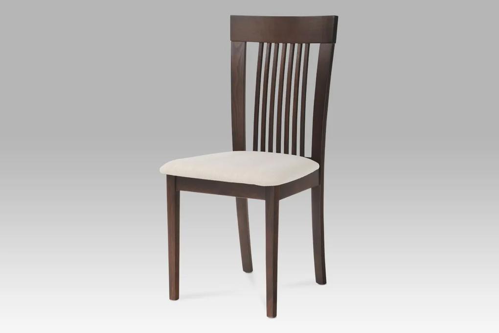 Artium Jídelní židle barva ořech potah krémový - BC-3940 WAL