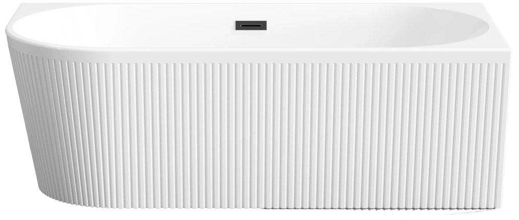 Invena Invena, volně stojící vana 170x80x58 cm, pravá, bílá lesklá, černý přepad, INV-AN-02-14P-KPL