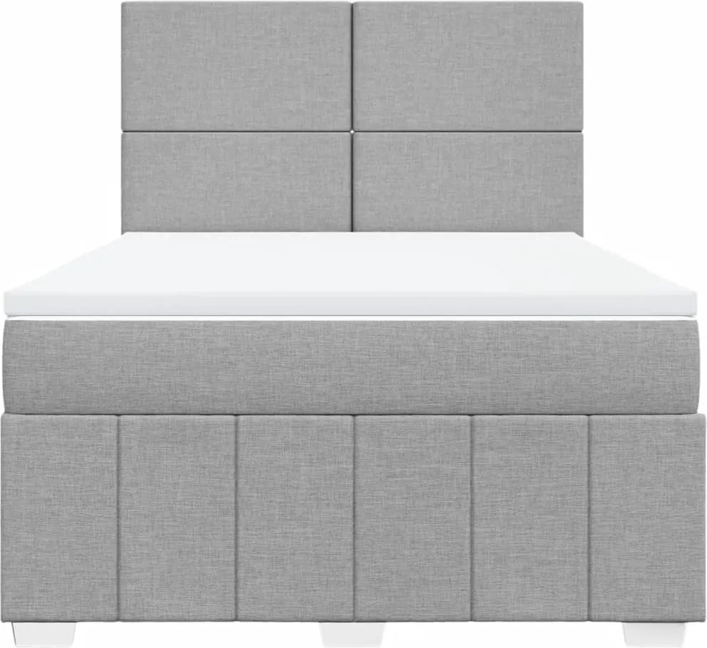 Box spring postel s matrací světle šedá 140 x 190 cm textil 3293956