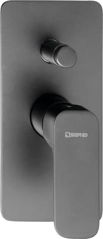Sapho Spy - Podomítková vanová baterie, 2 výstupy, černá mat, PY42/15