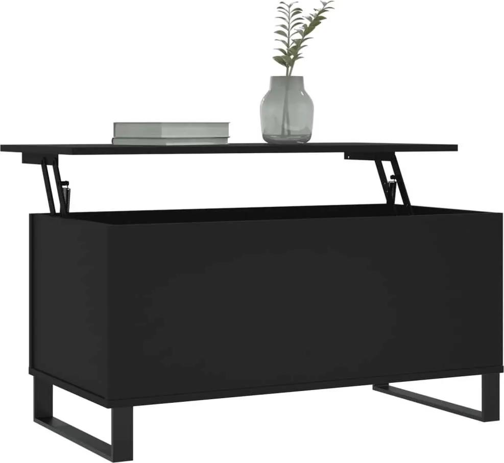 vidaXL Konferenční stolek 90 x 44,5 x 45 cm kompozitní dřevo [830981] Barva: bílá s vysokým leskem