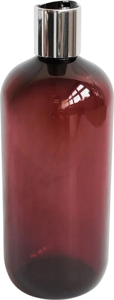 Dávkovač na mýdlo 500 ml hnědý s černo-stříbrným DISC TOP BELA