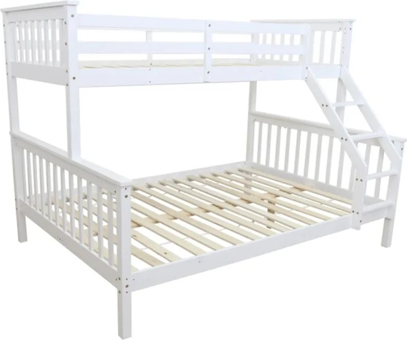 Patrová rozložitelná postel 90/140x200, bílá, BAGIRA Kondela 0000207781
