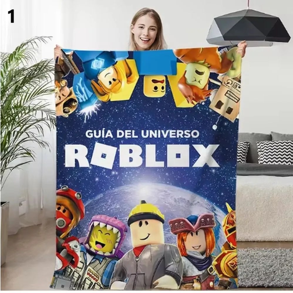 Plyšová deka s potiskem "Roblox" - 10 motivů/6 velikostí Motiv: 1, Velikost: 150x100 cm
