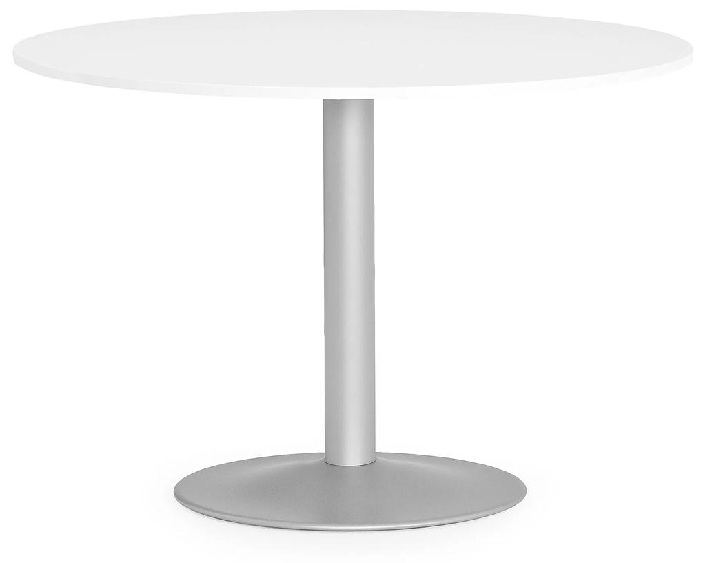 AJ Produkty Kulatý jídelní stůl LILY, Ø1100 mm, bílá/hliníkově šedá