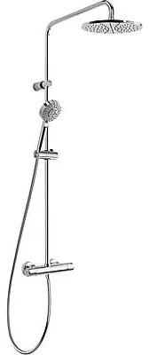 TRES - Souprava termostatické sprchové baterie Pevná sprcha O 225 mm. s kloubem. Ruční masážní sprcha O 100 mm. (5 funkcí). 181385