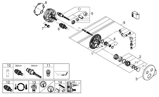 GROHE 29120000 -Termost. sprch. podom. bat. GROHTHERM SMARTCONTROL + držák chrom