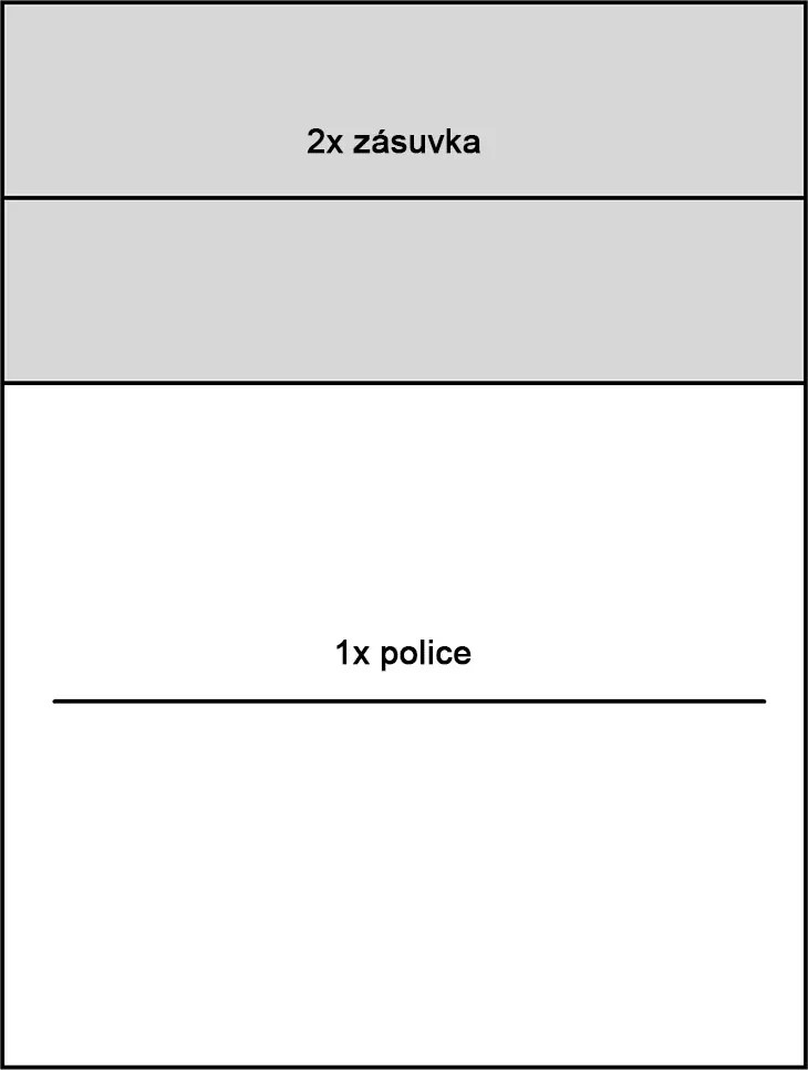 MEDIOLAN | komoda M6 se zásuvkami a policí | 92,2 cm | natural hikora