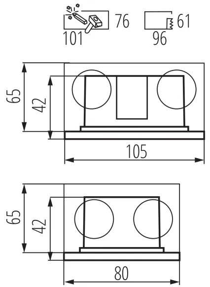 Kanlux 33695 - LED Vestavné svítidlo GLASI LED/3W/230V 4000K IP44 antracit