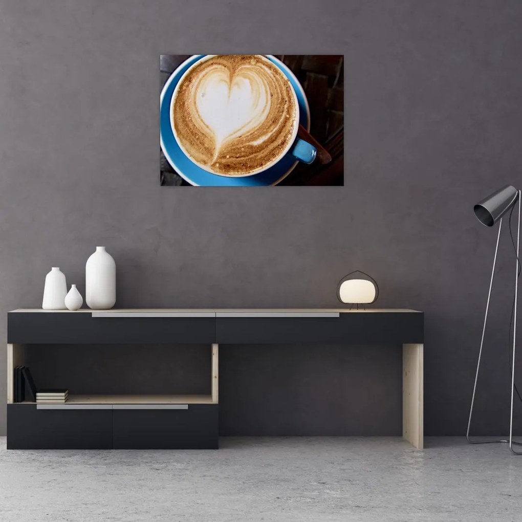 Skleněný obraz - Latte Art (70x50 cm)