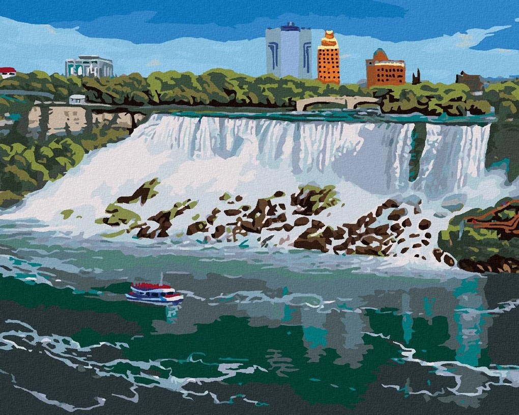 zuty zuty - malování podle čísel - americké niagarské vodopády (robert johnson), 80x100 cm, plátno
