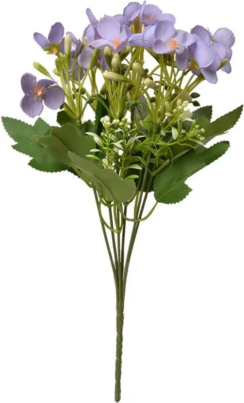 Dekorace umělá květina s fialovými květy - 15*15*30 cm