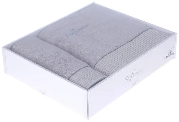 Soft Cotton luxusní ručník a osuška LINEN Světle šedá, 580 gr / m², Česaná prémiová bavlna 100%