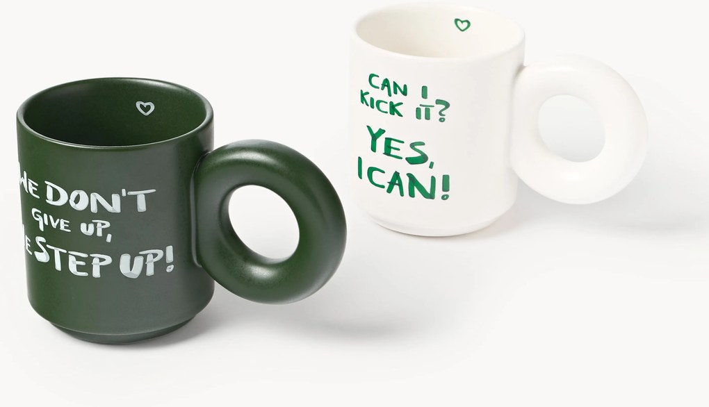 Sada stohovatelných porcelánových hrnků s dekorativním motivem Tutti, 2 díly