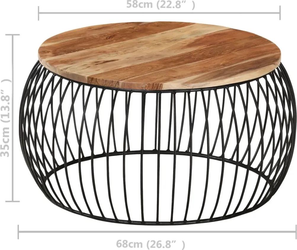 vidaXL Konferenční stolek Ø 68 cm masivní akáciové dřevo [338021]