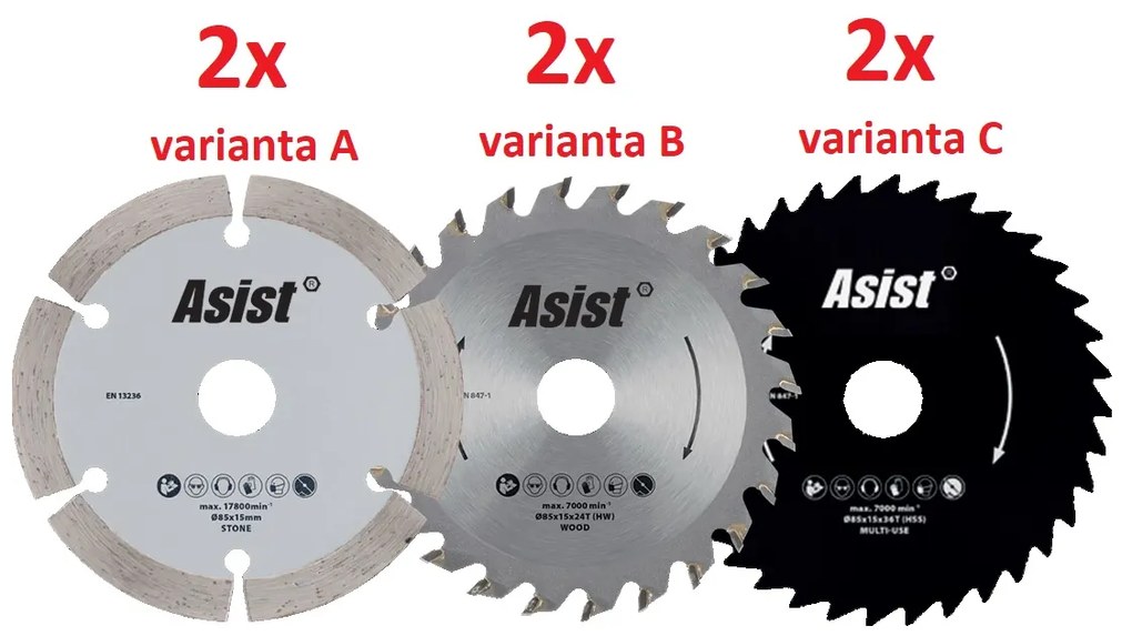 Segmentový diamantový kotouč k AE5KR55DN-BMC, 2ks ASIST AE5A020