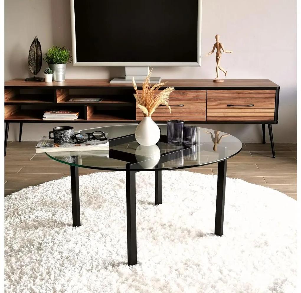 Asir | Konferenční stolek BALANCE 42x75 cm černá/čirá | AS1598