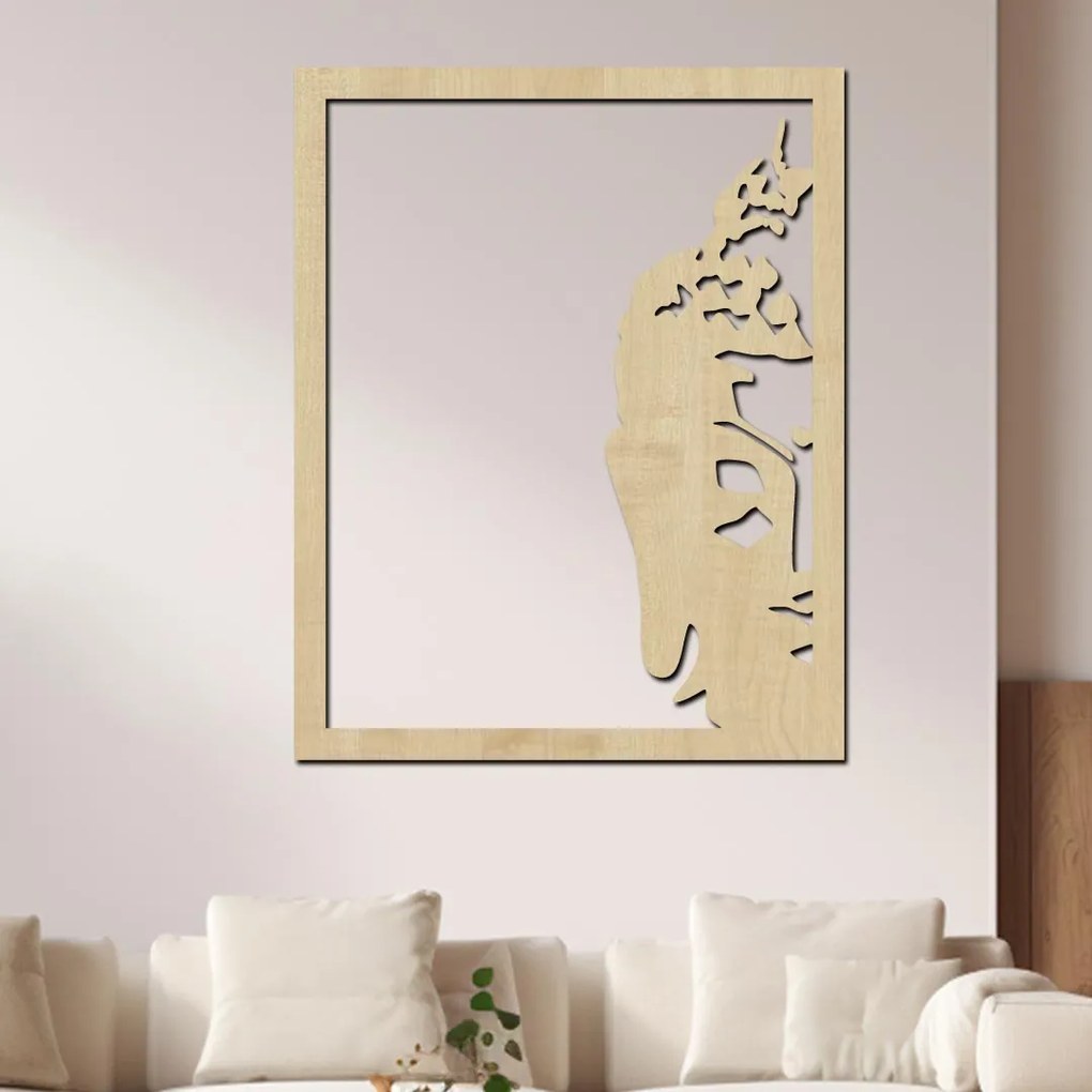 dřevo života Dřevěná dekorace BUDHA BALI Zvolte rozměr (cm): 76x95, Zvolte barvu dekoru: Javor
