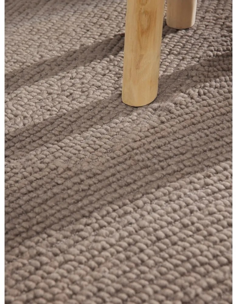Taupe ručně tkaný vlněný kulatý koberec ø 120 cm Calmio – Hanse Home