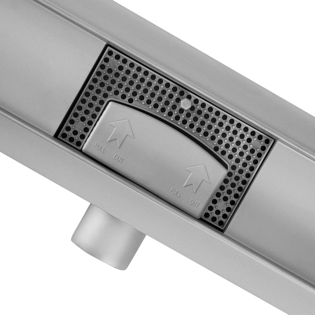 Rea Neox, odtokový sprchový žlab 80 cm, broušená ocel, REA-G2503
