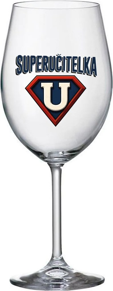 SUPERUČITELKA (ZNAK) - čirá sklenice na víno 350 ml