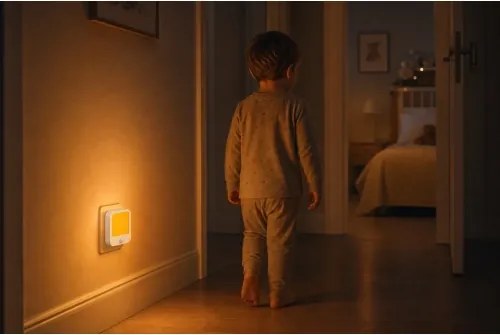 LED noční světlo do zásuvky Lumbio MELATIME stmívatelné 2700K bez modré složky s pohybovým senzorem