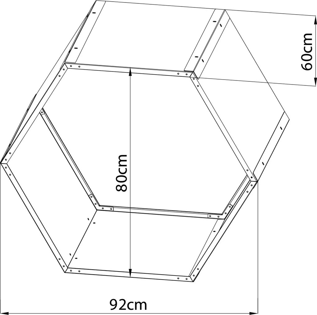 Přístřešek na dřevo G21 HEX 53 - 92 x 60 cm, antracitový [63900517]