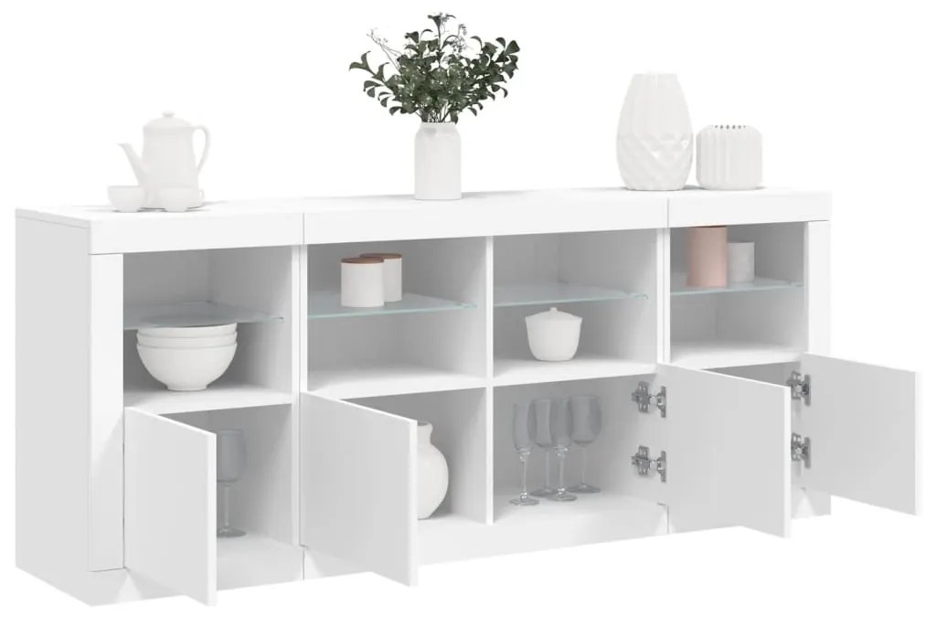 Příborník s LED osvětlením bílý 163 x 37 x 67 cm 3209072