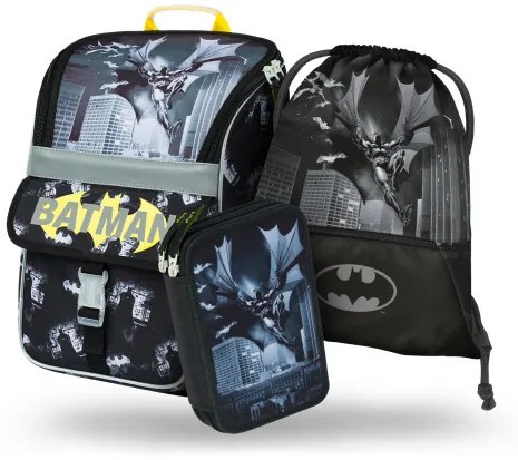 BAAGL SET 3 Zippy Batman Dark City: batoh, penál, sáček